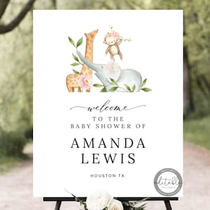 Safari Welcome Sign, Safari Party Welcome Poster, Safari Baby Shower ...