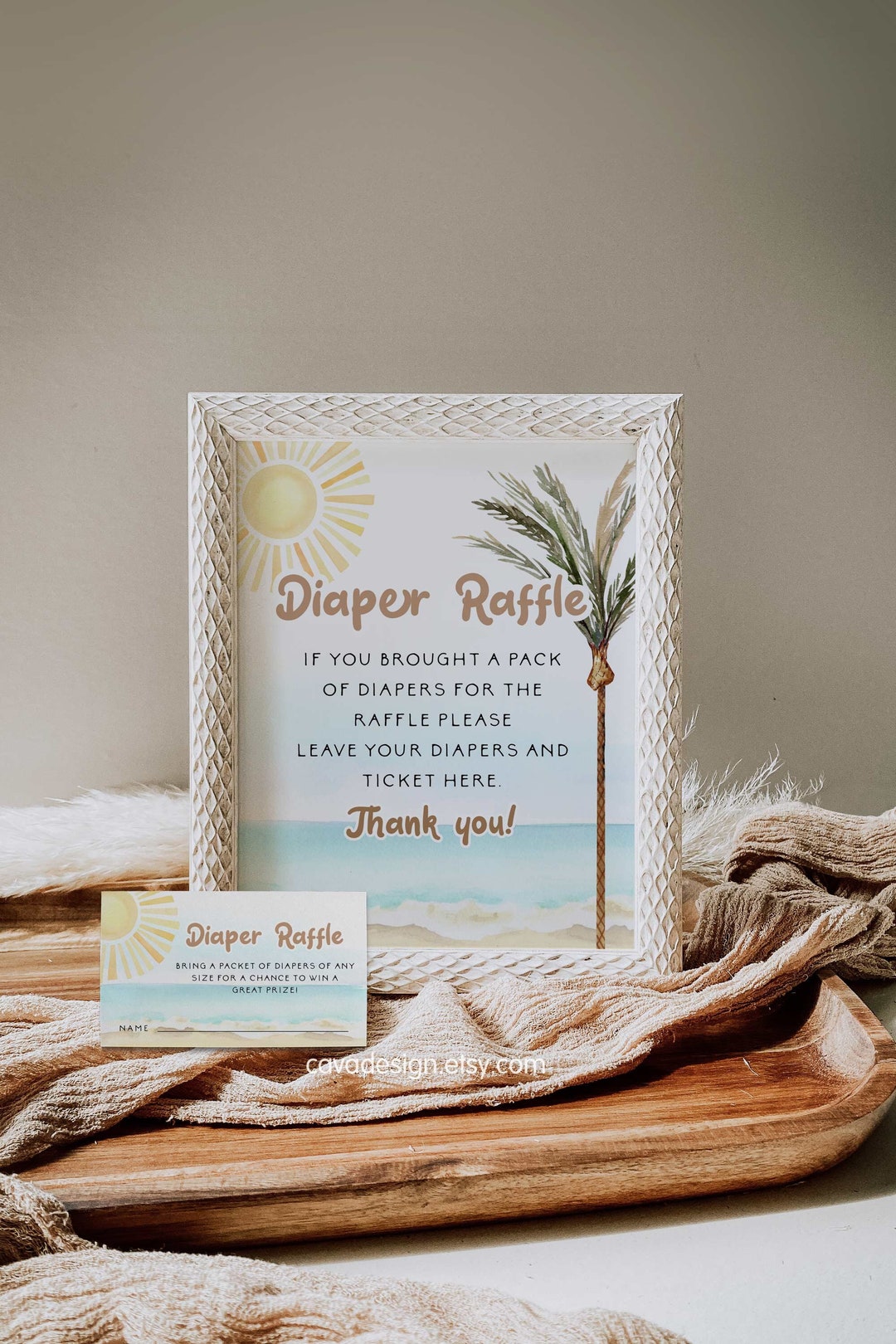 Letrero y boleto para rifa de pañales, letrero para baby shower con ...