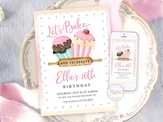 Cupcake Decorating Party Invitation Cupcake Invite Kids Cooking ...