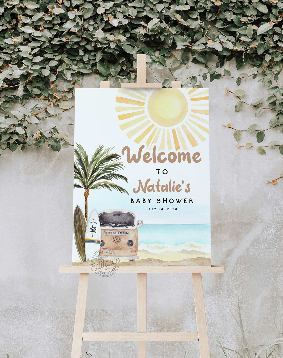 Beach Baby Shower Welcome Sign Boho Beach Baby Shower - Etsy