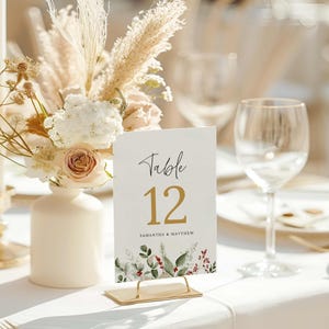 Rustic Greenery Wedding Table Number Sign - Botanical Printable Table ...