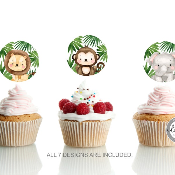 Safari Cupcake Toppers - Etsy