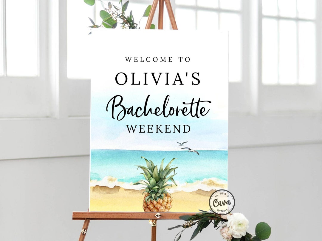 Beach Bachelorette Party Welcome Sign, Summer Birthday Welcome Sign ...