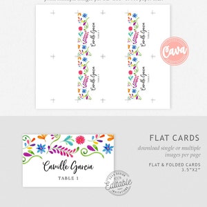 Fiesta Place Card Template, Mexico Themed Wedding Place Card Printable ...