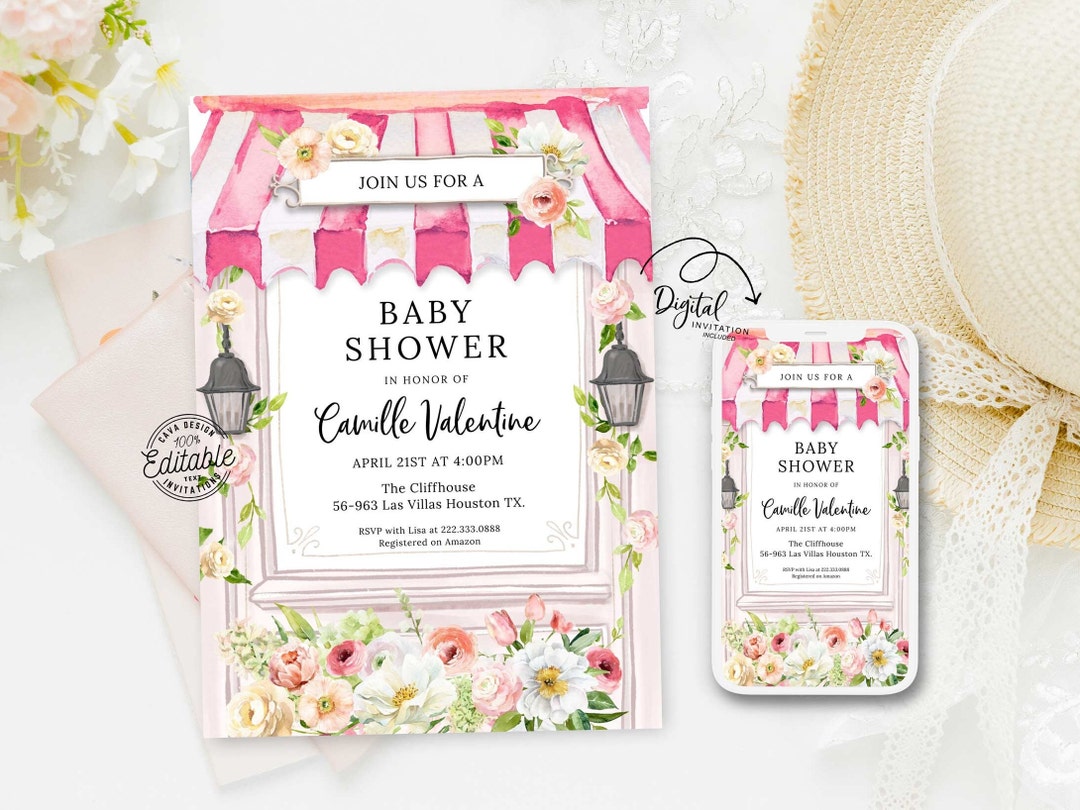 Baby in Bloom Girl Baby Shower Invite, Garden Baby Shower Invitation ...