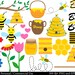 Bees Set Clipart Digital Clip Art Graphics Personal | Etsy