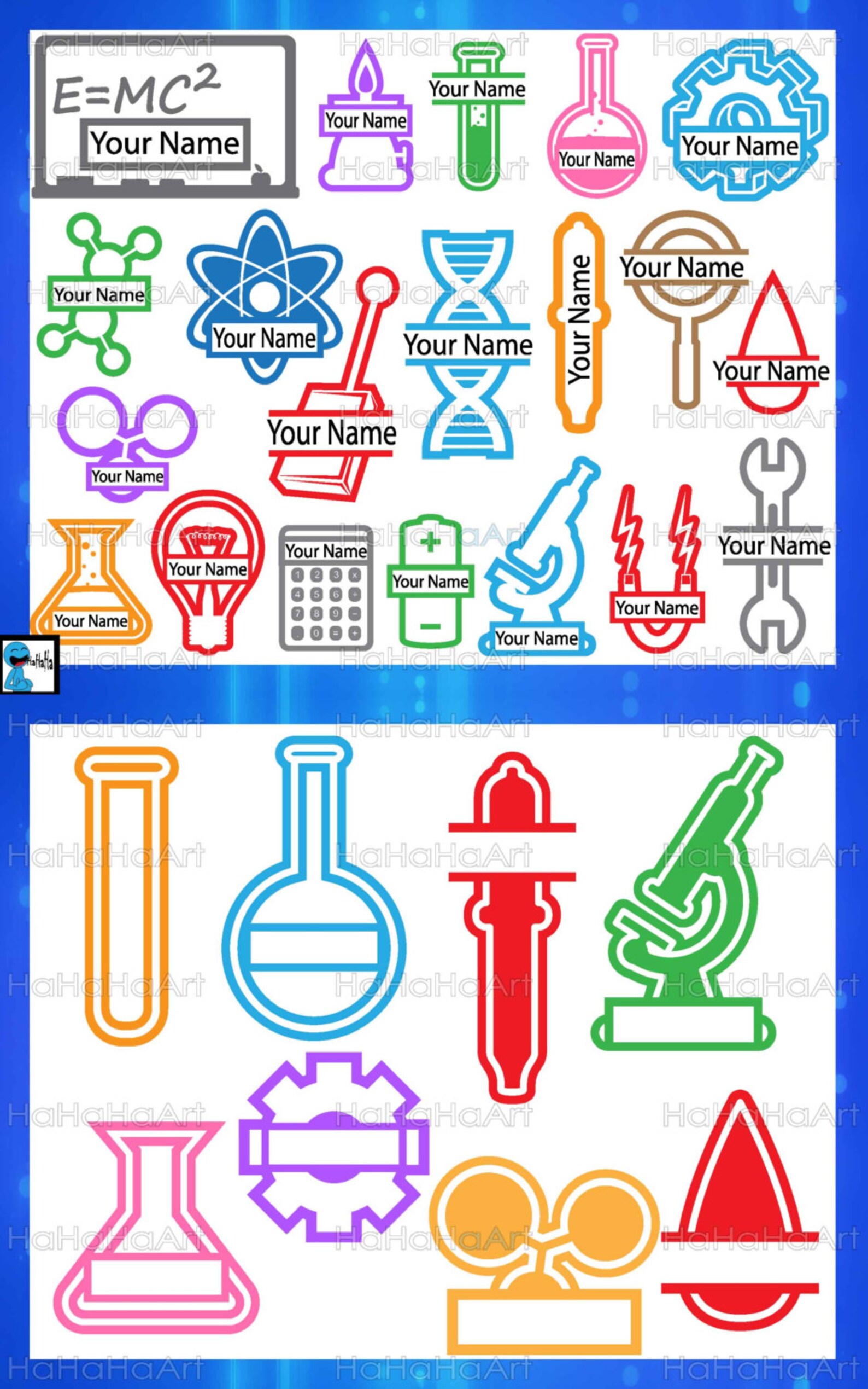 Split Cool Laboratory Color Monogram Cutting Files Svg Png | Etsy