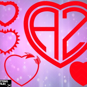 Red Two Letter Heart Alphabet Cutting Files Digital SVG Eps Dxf Png Jpg ...