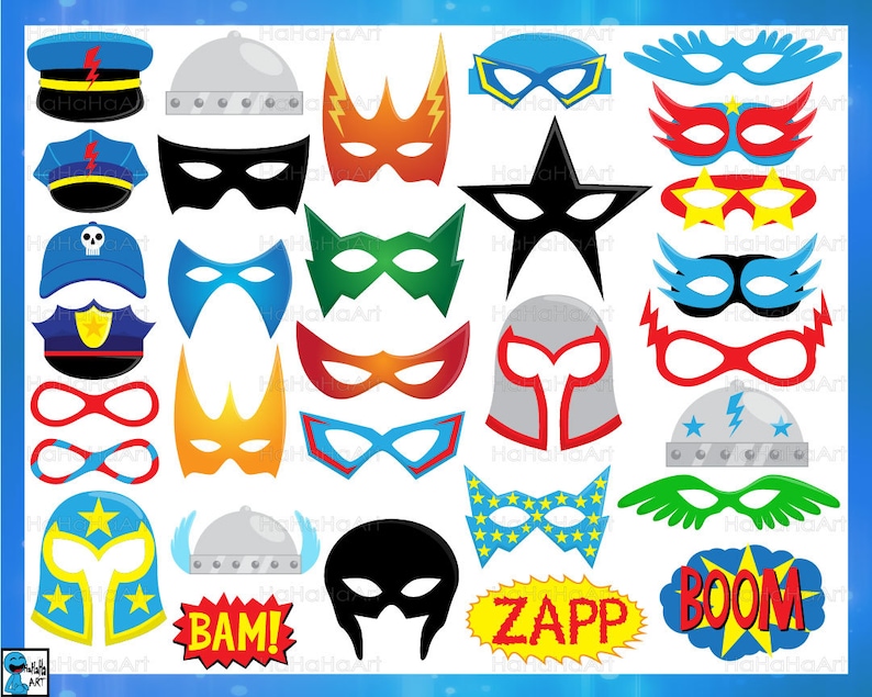 Superheroes Masks Cutting Files SVG JPG Digital Graphic | Etsy