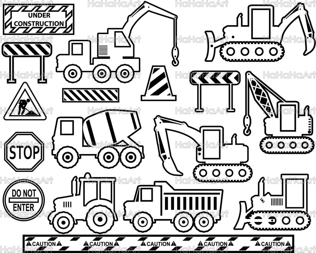 Construction Monogram Black - Cutting Files Svg Png Jpg Eps Dxf Digital ...