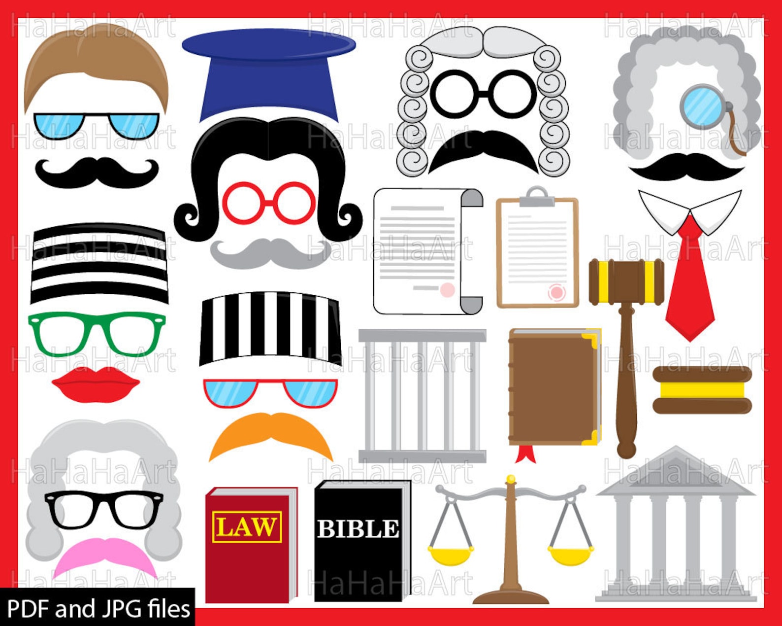 Judge Props Clipart PDF JPG Digital Graphic Design | Etsy