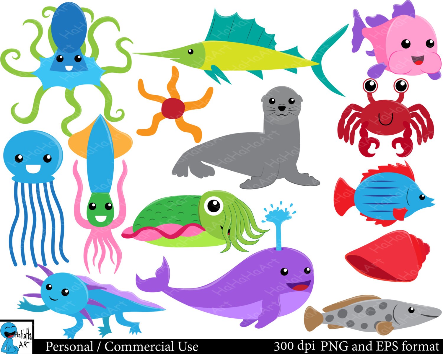 Under the Sea Set 2 Clipart Digital Clip Art Graphics - Etsy