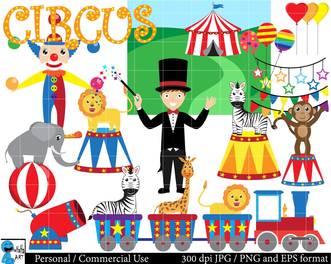 Carnival Circus Set Clipart Digital Clipart Graphics, Personal ...