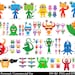 Monsters Set Clipart - Digital Clip Art Graphics, Personal, Commercial ...