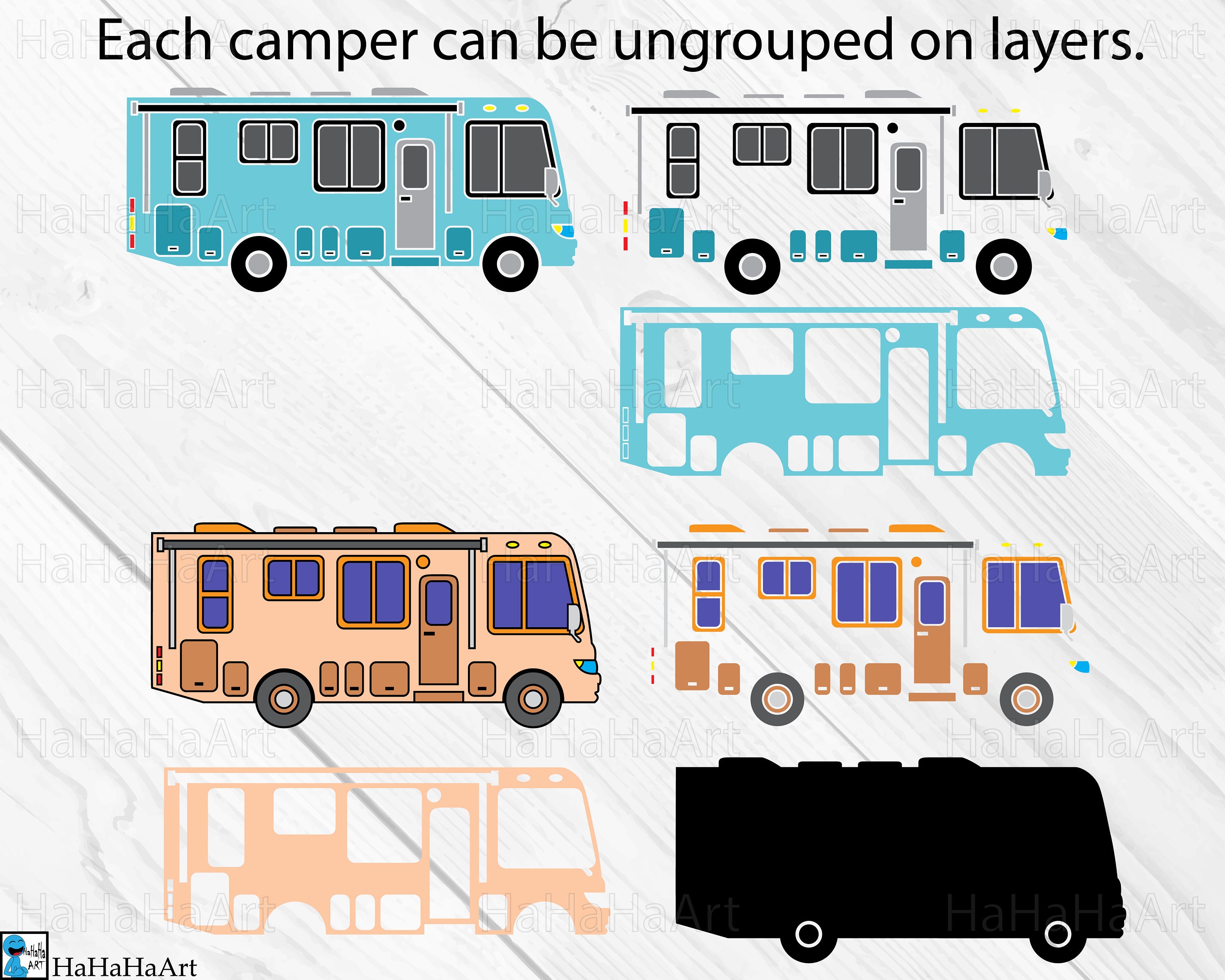 Motorhome Clipart / Cutting Files Svg Png Jpg Dxf Eps | Etsy Canada