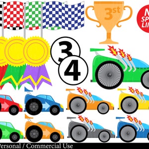 Race Cars V2 - Digital Clipart, Clip Art Graphics, Personal Use ...