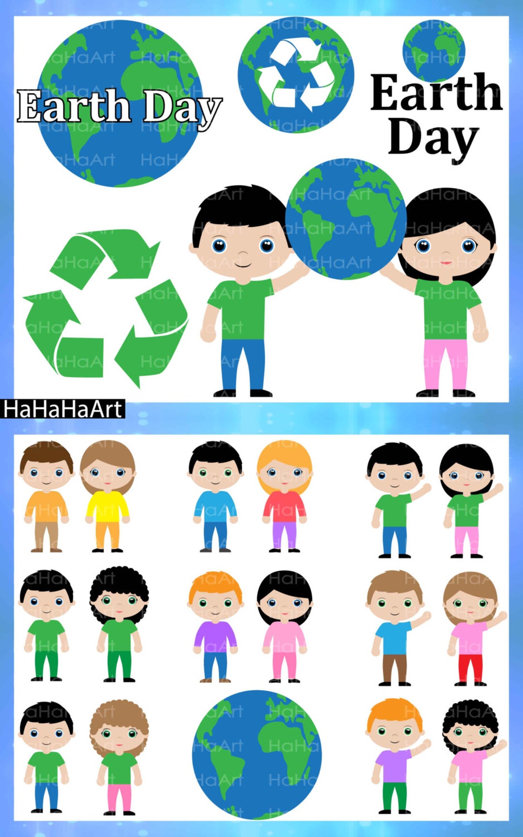 Earth Day Girls and Boys - Cutting Files Svg Png Jpg Eps Digital ...