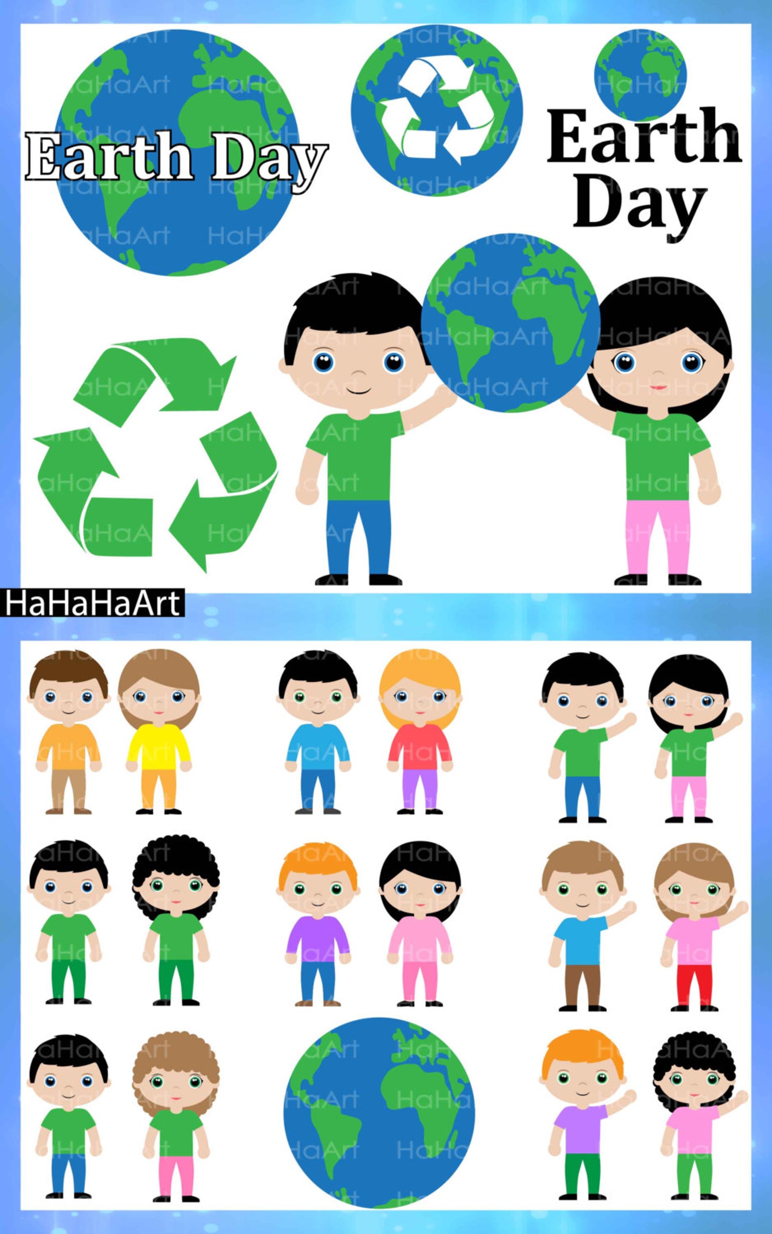 Earth Day Girls and Boys Cutting Files Svg Png Jpg Eps | Etsy