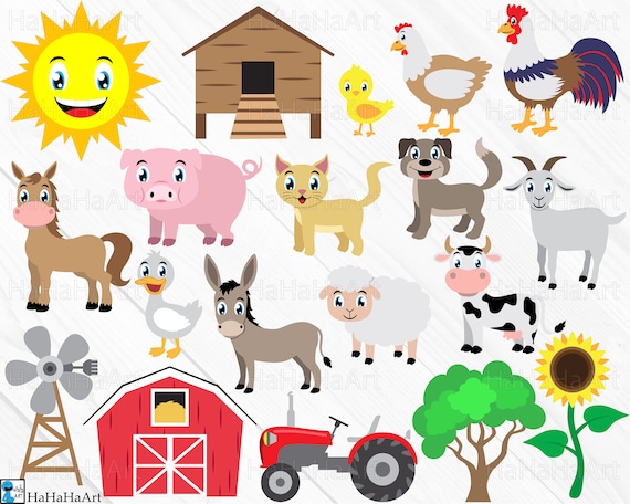 Farm Animals Clipart / Cutting Files Svg Png Jpg Dxf Eps | Etsy