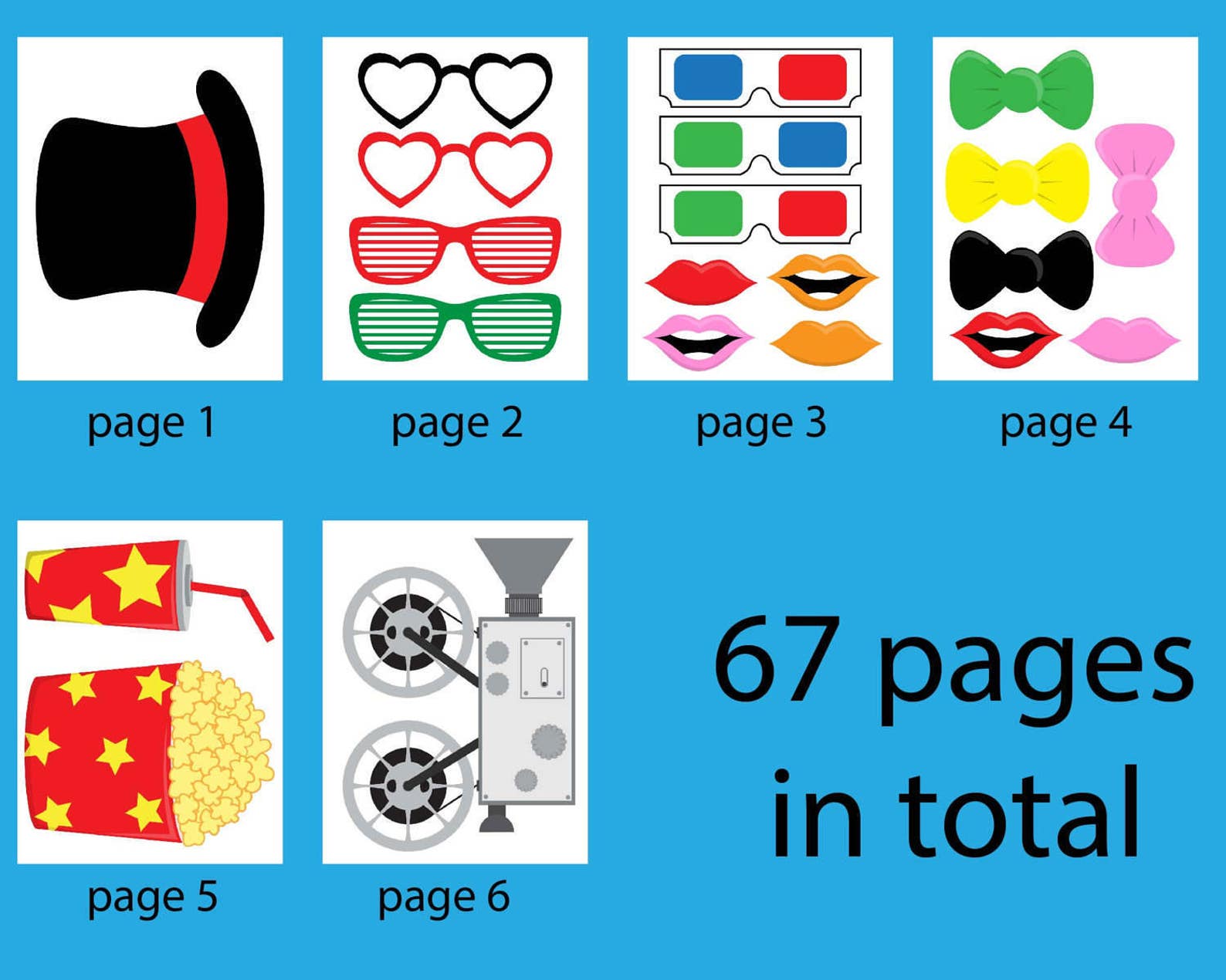 Cinema Props Cutting files SVG JPG Digital graphic design | Etsy