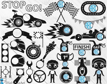 Race Car Split Monogram V1 Clipart / Cutting Files Svg Png | Etsy Singapore