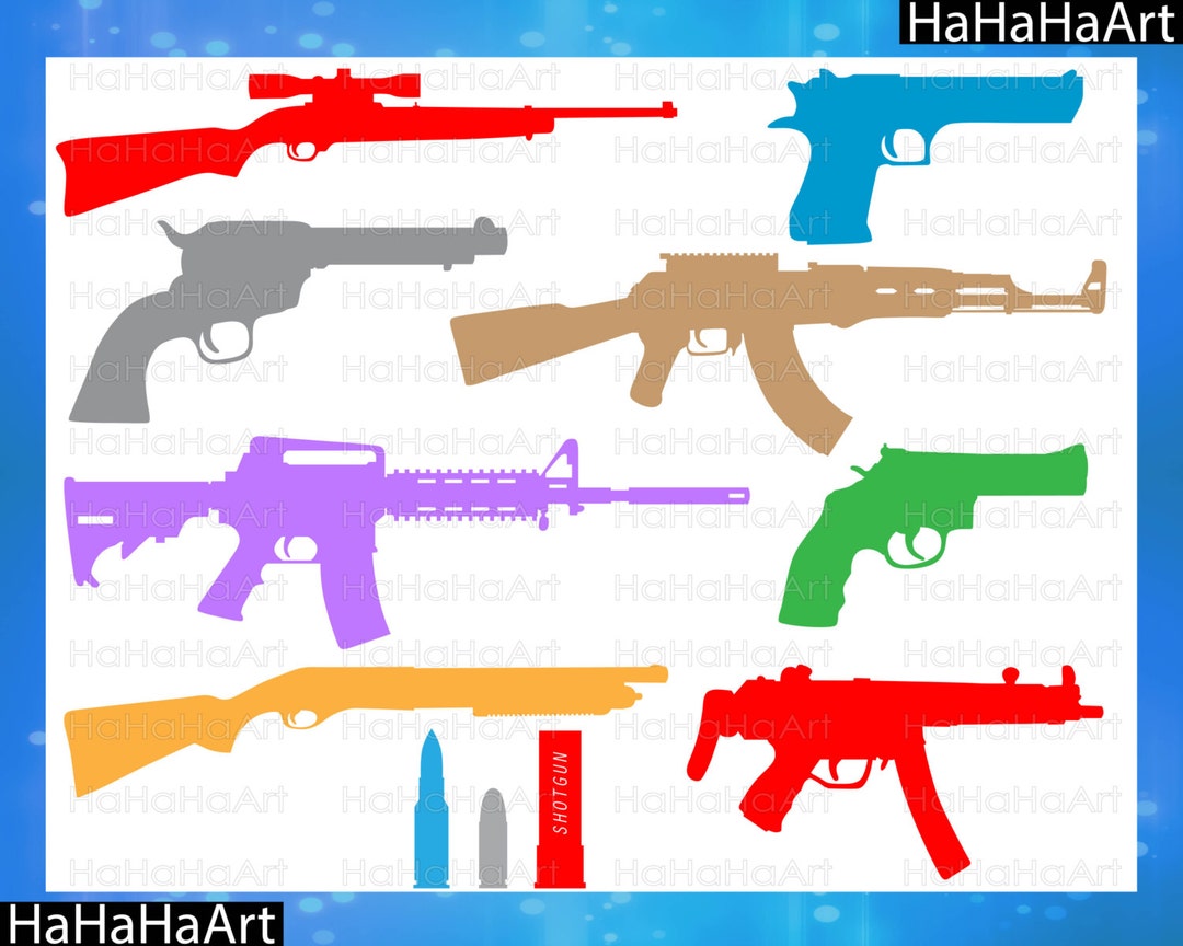 Guns Color Monogram Cutting Files Svg Png Jpg Eps Dxf Digital Graphic ...