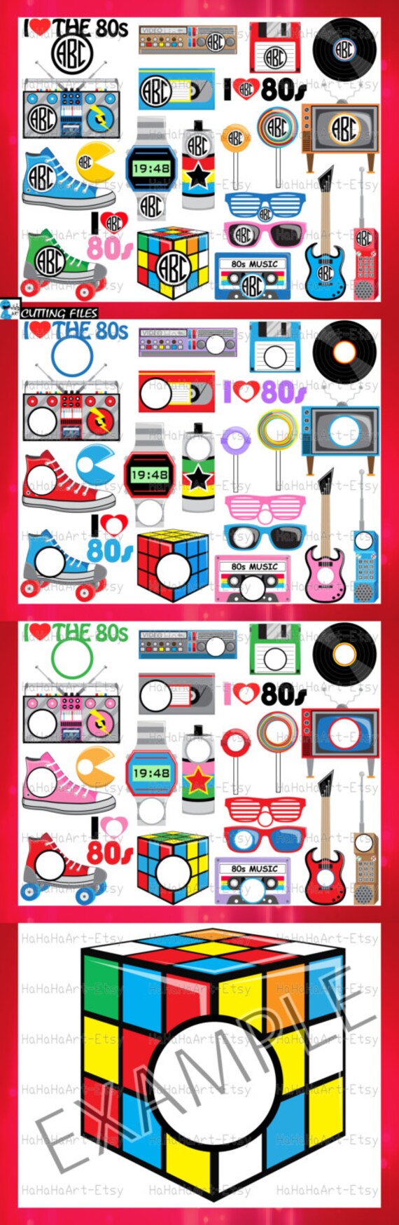 1980s I Love the 80s V2 Cutting Files Svg Png Jpg Eps | Etsy