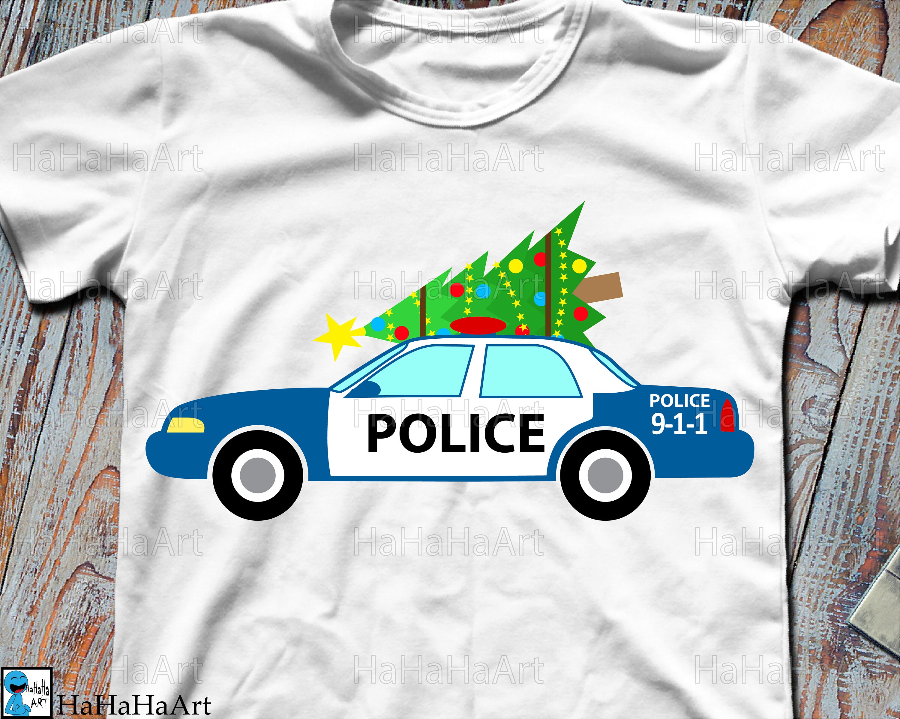 Christmas Police Car - Clip Art / Cutting Files Svg Eps Dxf Png Jpg ...