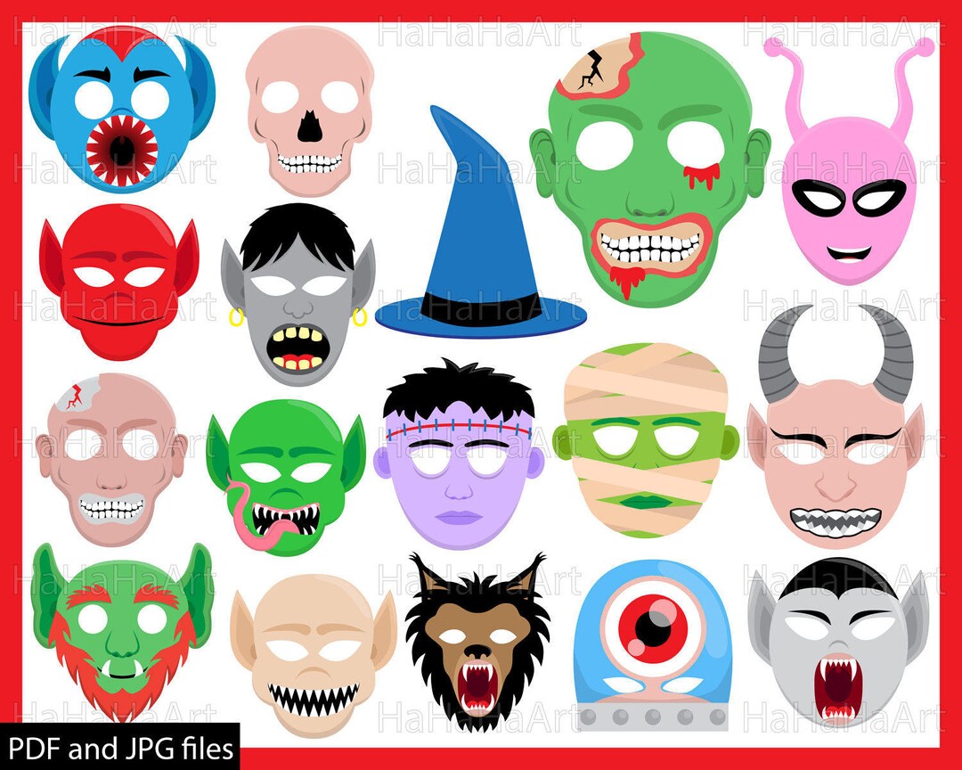 Scary Monster Props Clipart PDF JPG Digital Graphic Design Commercial ...