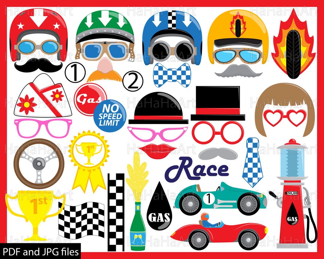 50s Race Car Props V3 PDF JPG Files Digital Graphic Design Commercial ...