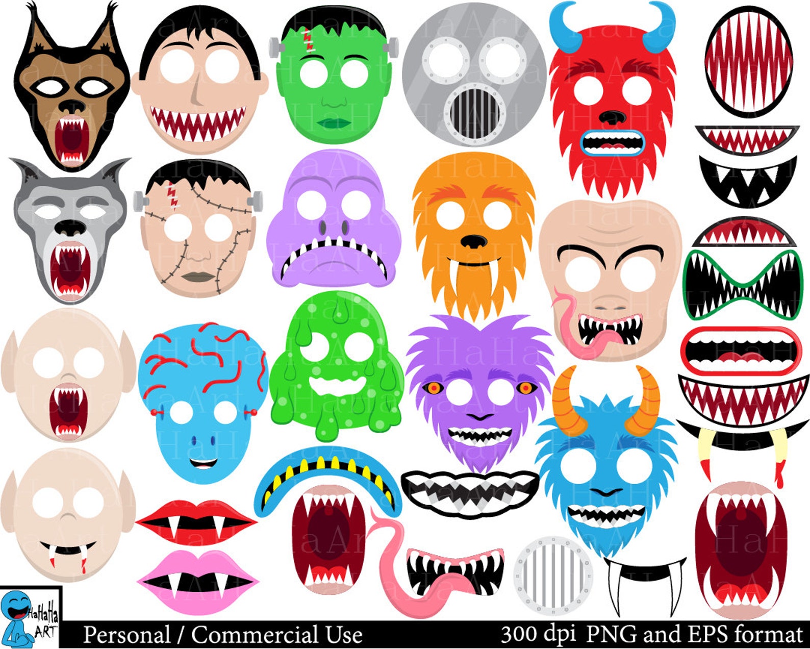 Monster Props Set Clipart Digital Clip Art Graphics - Etsy