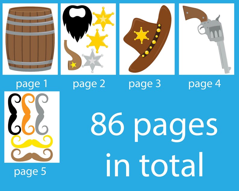 Cool Cowboy Props PDF and JPG Files Digital Graphic Design - Etsy