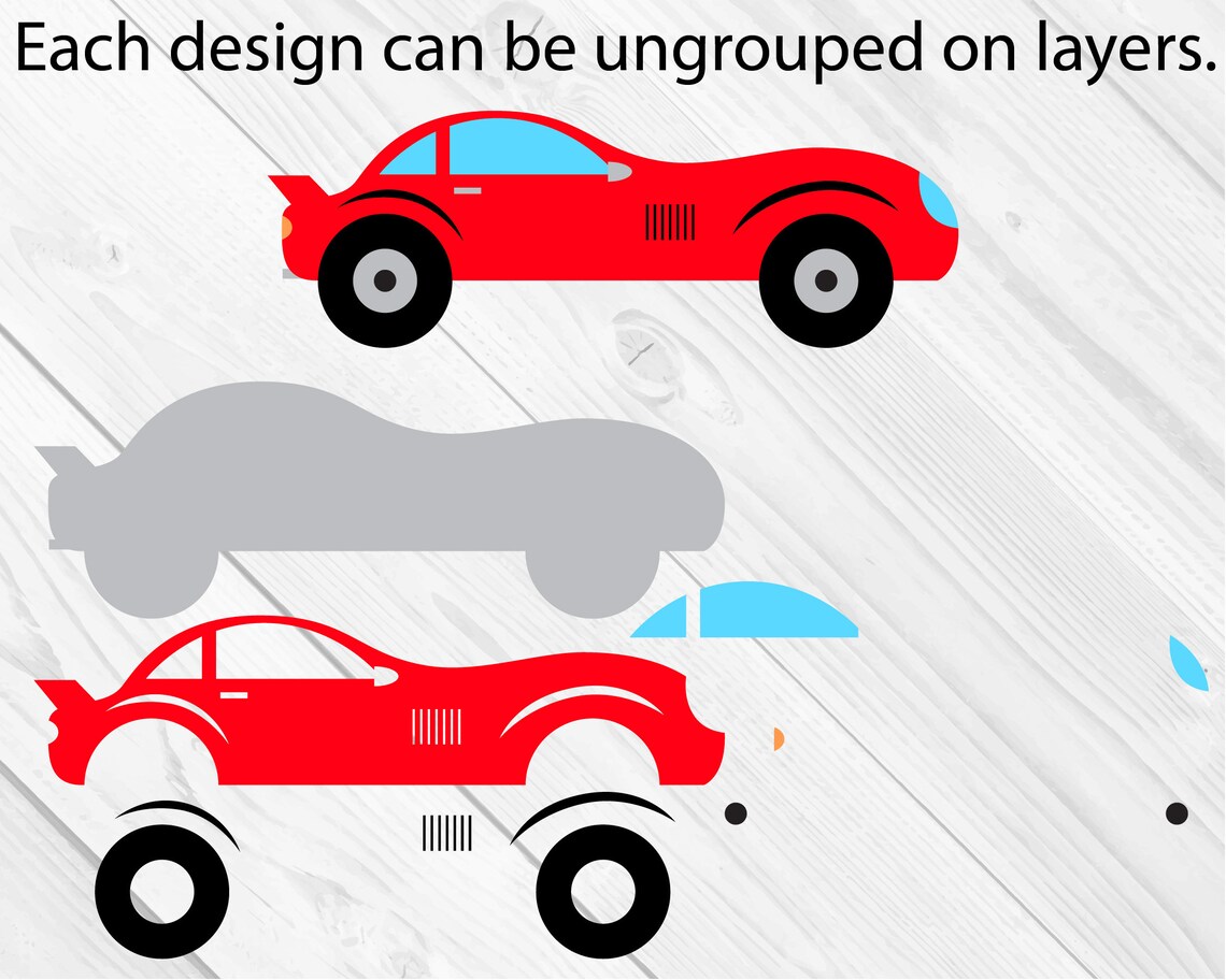 The Cute Cars Cutting Files Svg Png Jpg Eps Digital Graphic - Etsy