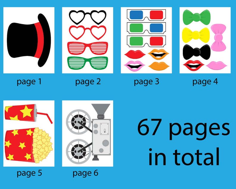 Cinema Props Prop PDF and JPG Digital Graphic Design Clipart | Etsy