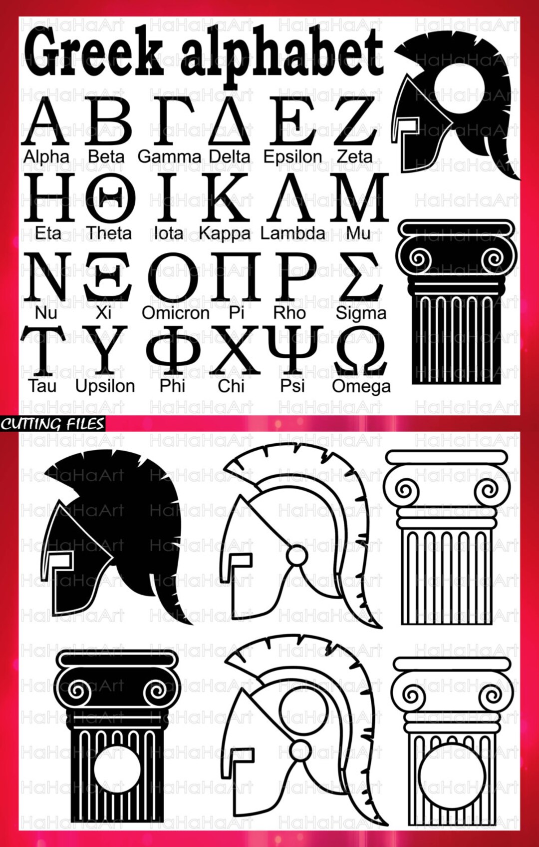 Black Greek Alphabet V1 - Digital Cutting Files Svg Png Eps Jpg Dxf ...