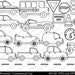 Outline Cars Set Clipart - Digital Clip Art Graphics, Personal ...