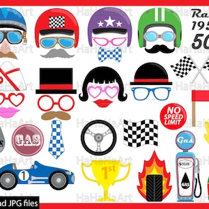 50s Race Car Props V2 - Clipart PDF JPG Digital Graphic Design ...