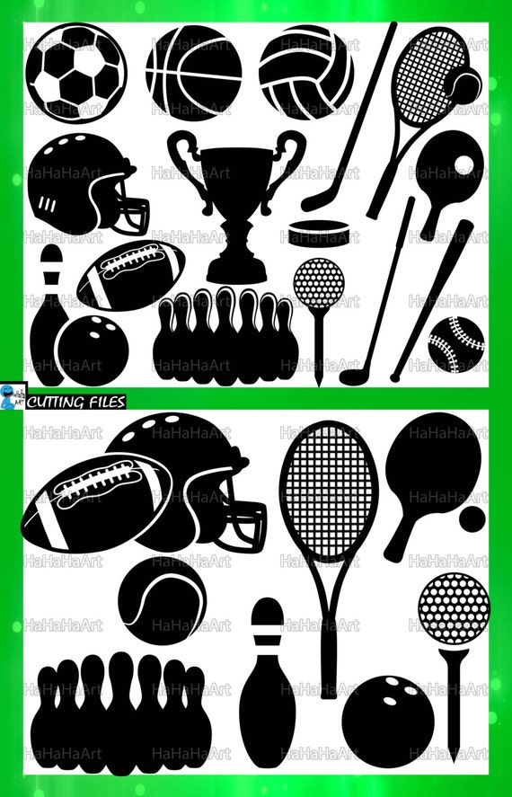 Fun Sport Equipment V2 Cutting Files Svg Png Jpg Eps Dxf | Etsy