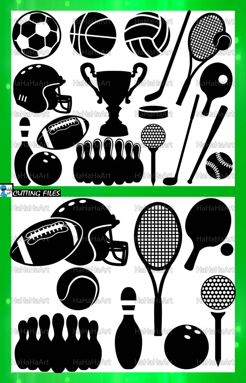 Fun Sport Equipment V2 Cutting Files Svg Png Jpg Eps Dxf | Etsy