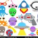 Alien Props Set 1 - Set Clipart Digital Clip Art Graphics Personal ...