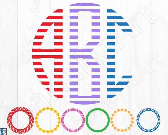 Stripe Monogram Alphabet Letters Cutting Files Svg Png Jpg - Etsy