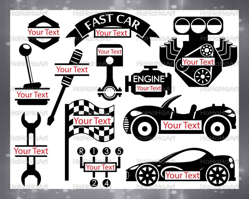 Split Cars Monogram Black Cutting Files Svg Png Jpg Eps Dxf - Etsy