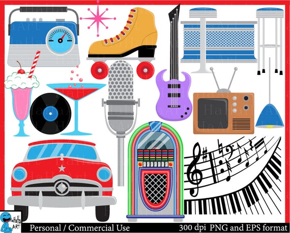 The 50's Digital Clip Art Graphics Personal Commercial | Etsy
