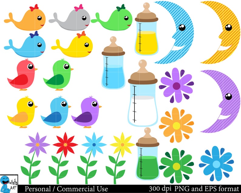 Baby Girl Set Clipart Digital Clip Art Graphics Personal - Etsy