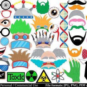 Crazy Scientist Props V2 Digital Clipart Clip Art Graphics - Etsy