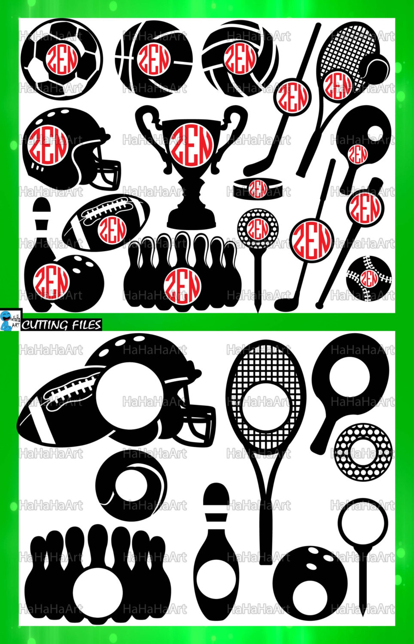 Fun Sport Equipment V2 Cutting Files Svg Png Jpg Eps Dxf - Etsy
