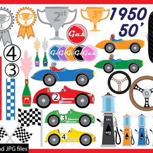 50s Race Car Props V3 PDF JPG Files Digital Graphic Design Commercial ...