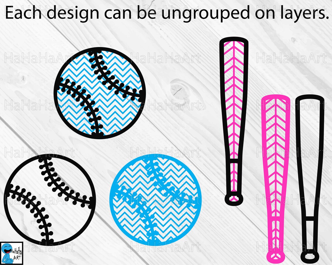 Baseball and Pattern Clipart / Cutting Files Svg Png Jpg Dxf - Etsy