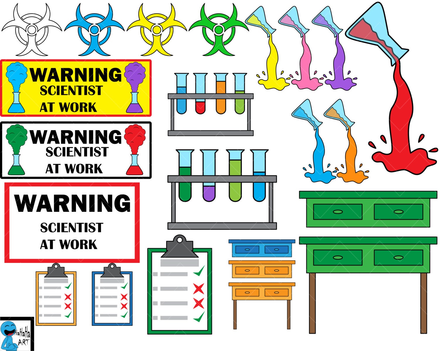 Crazy Scientist Set Clipart Digital Clip Art Graphics | Etsy