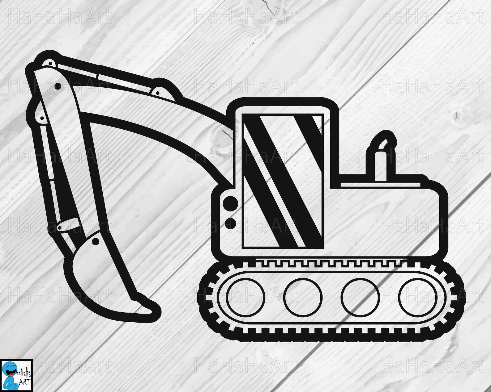 Monogram Excavator - Clip Art / Cutting Files Svg Png Jpg Dxf Digital ...